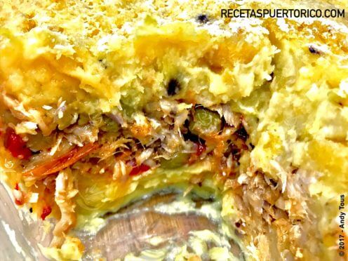 Receta de Pastelon de Apio y Bacalao - RecetasPuertoRico.com